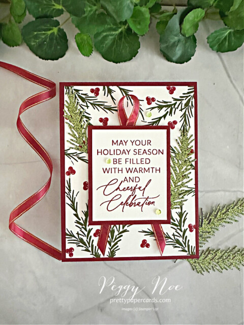 NEW VIDEO: Golden Greenery Christmas Card! - Pretty Paper Cards